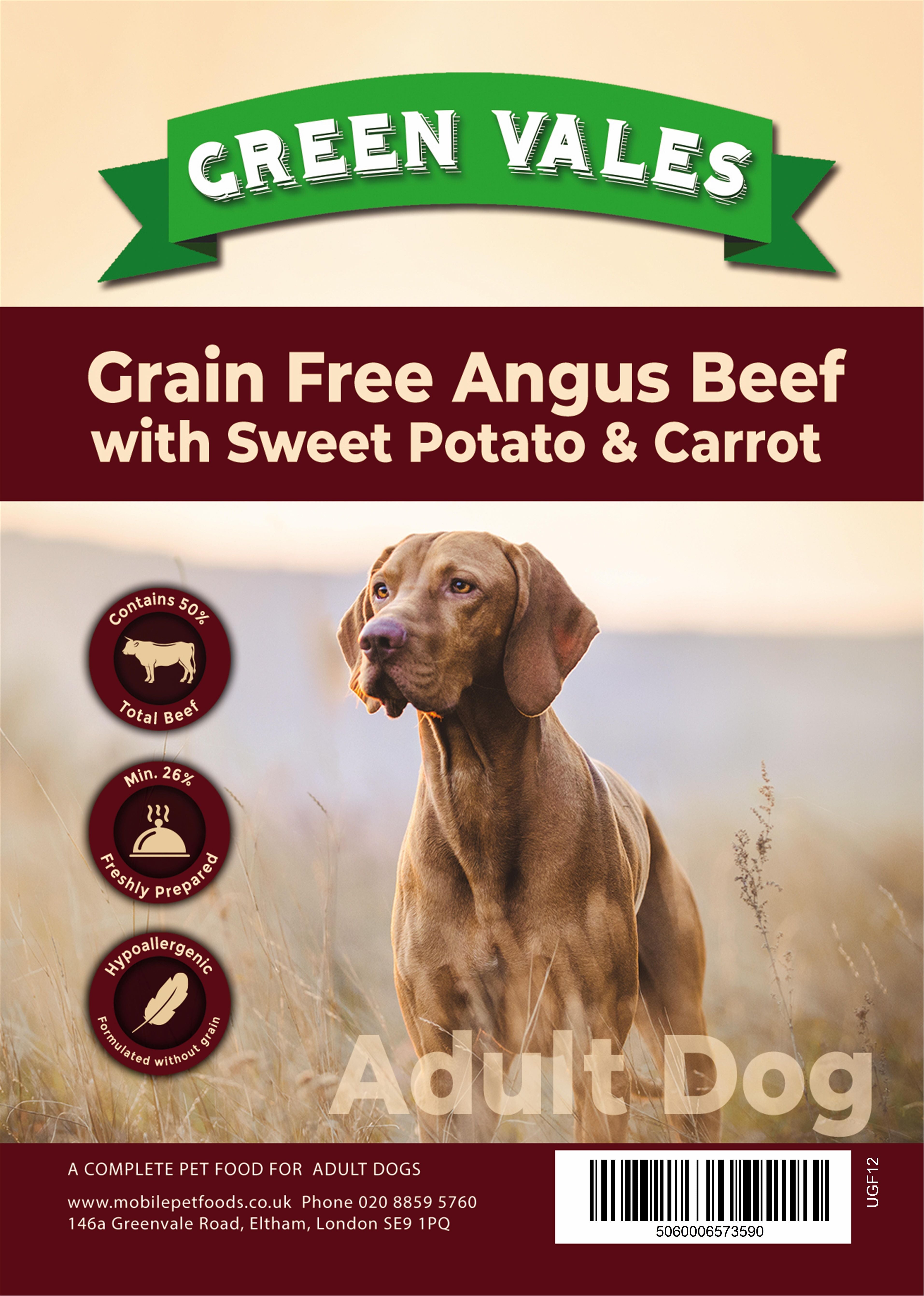 Green Vales Grain Free Angus Beef & Sweet Potato 2kg – Mobile Pet Foods